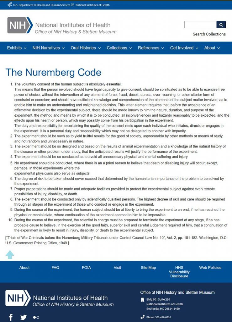 The Nuremberg Code - Greg Lancaster Ministries